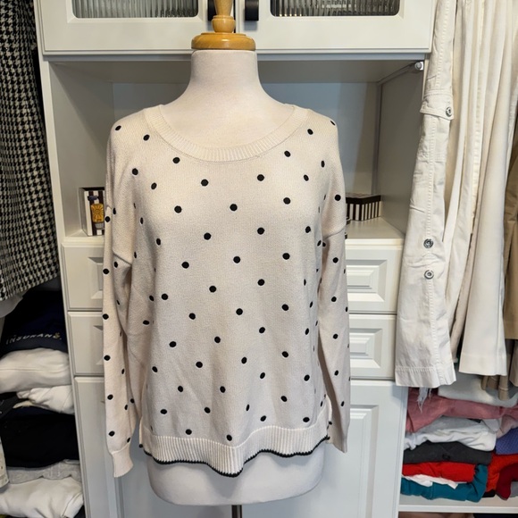 Volcom | Sweaters | Volcom White And Black Polka Dot Sweater | Poshmark